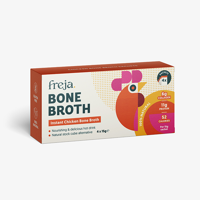 Freja – Instant Bone Broth Chicken – 8x(4x15g Sachet) - Artisan Food Club