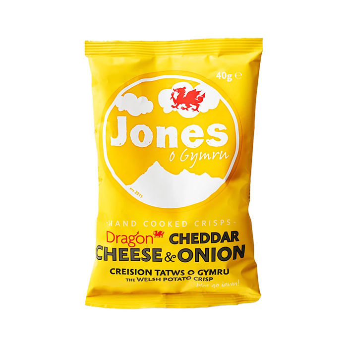 Calon Lan – Jones Hand Cooked Crisps – Cheese & Onion – 24x40g ...